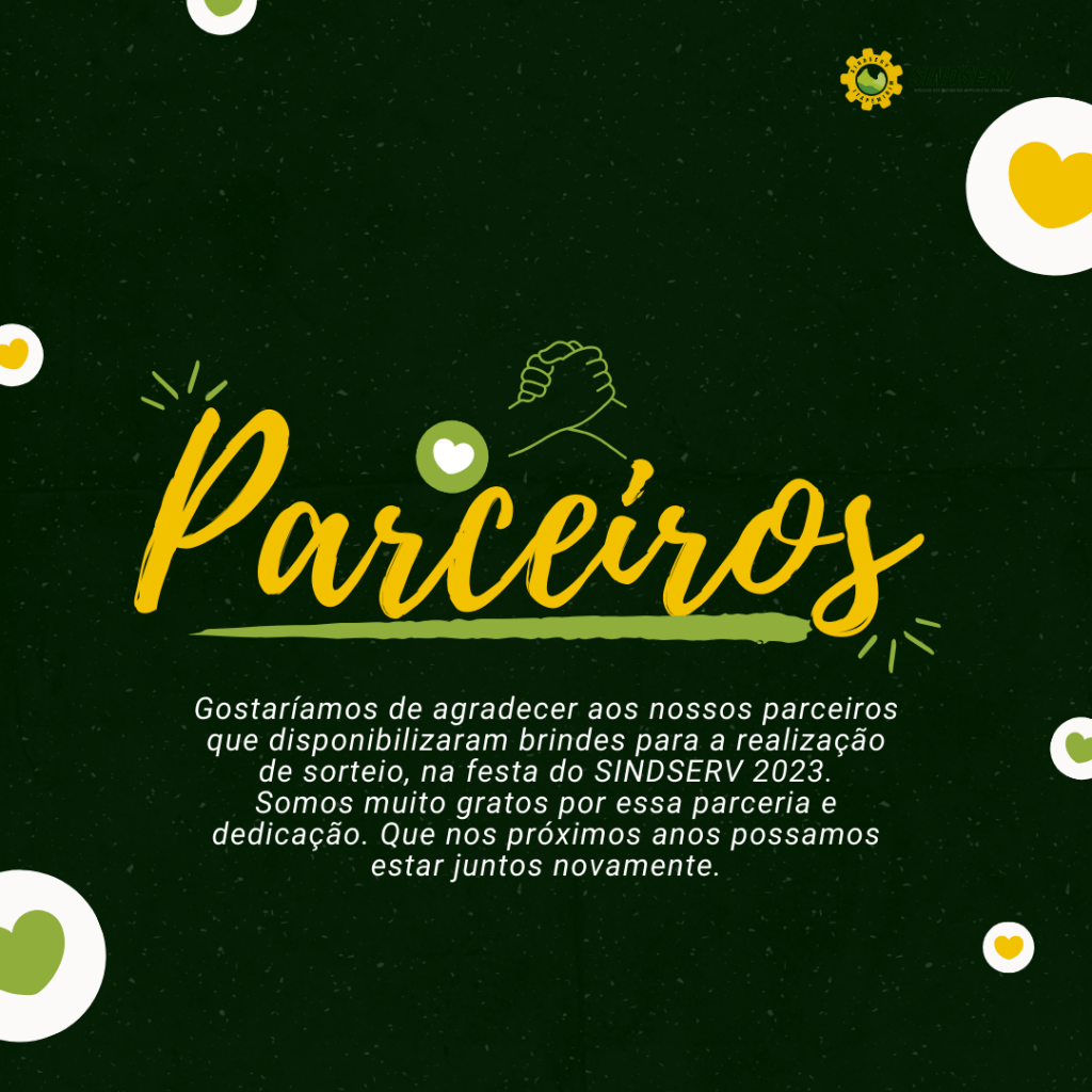 AGRADECIMENTO AOS PARCEIROS - Sindserv